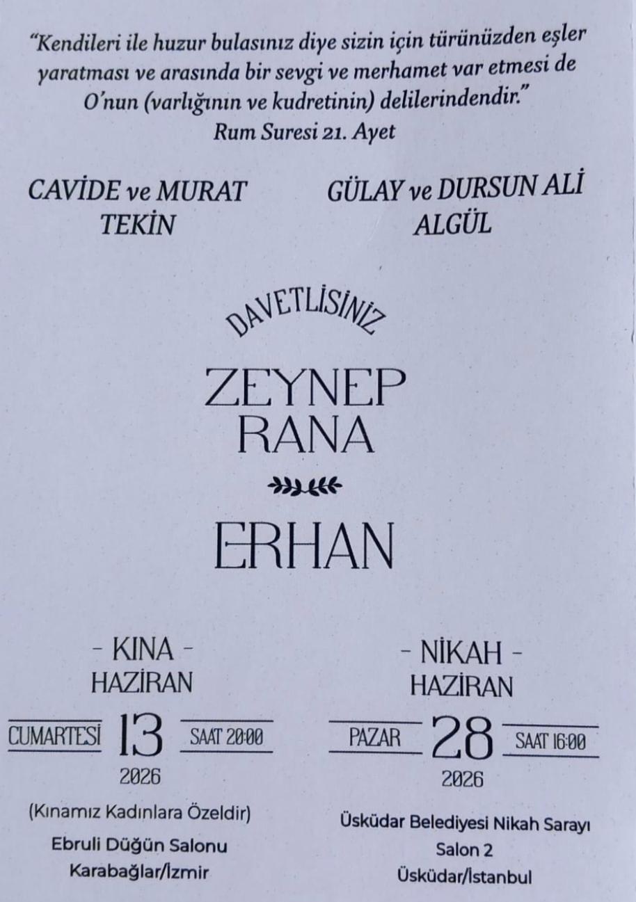 Davetlimsiniz Zeynep Rana Tekin & Erhan Algül Evleniyoruz « WwW ...